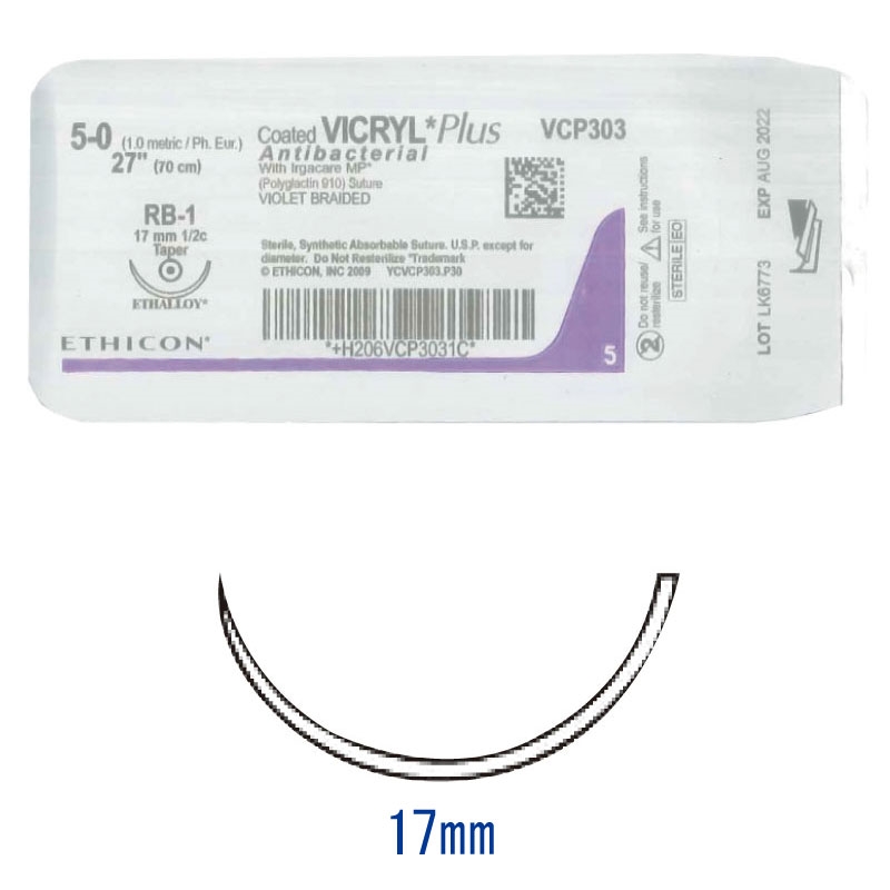 バイクリル プラス[ジョンソン・エンド・ジョンソン]【分割販売】 VCP304H 1／2強弯丸針 針長：17mm 糸太：4ー0の通販 | Ci Vet | Ciモール
